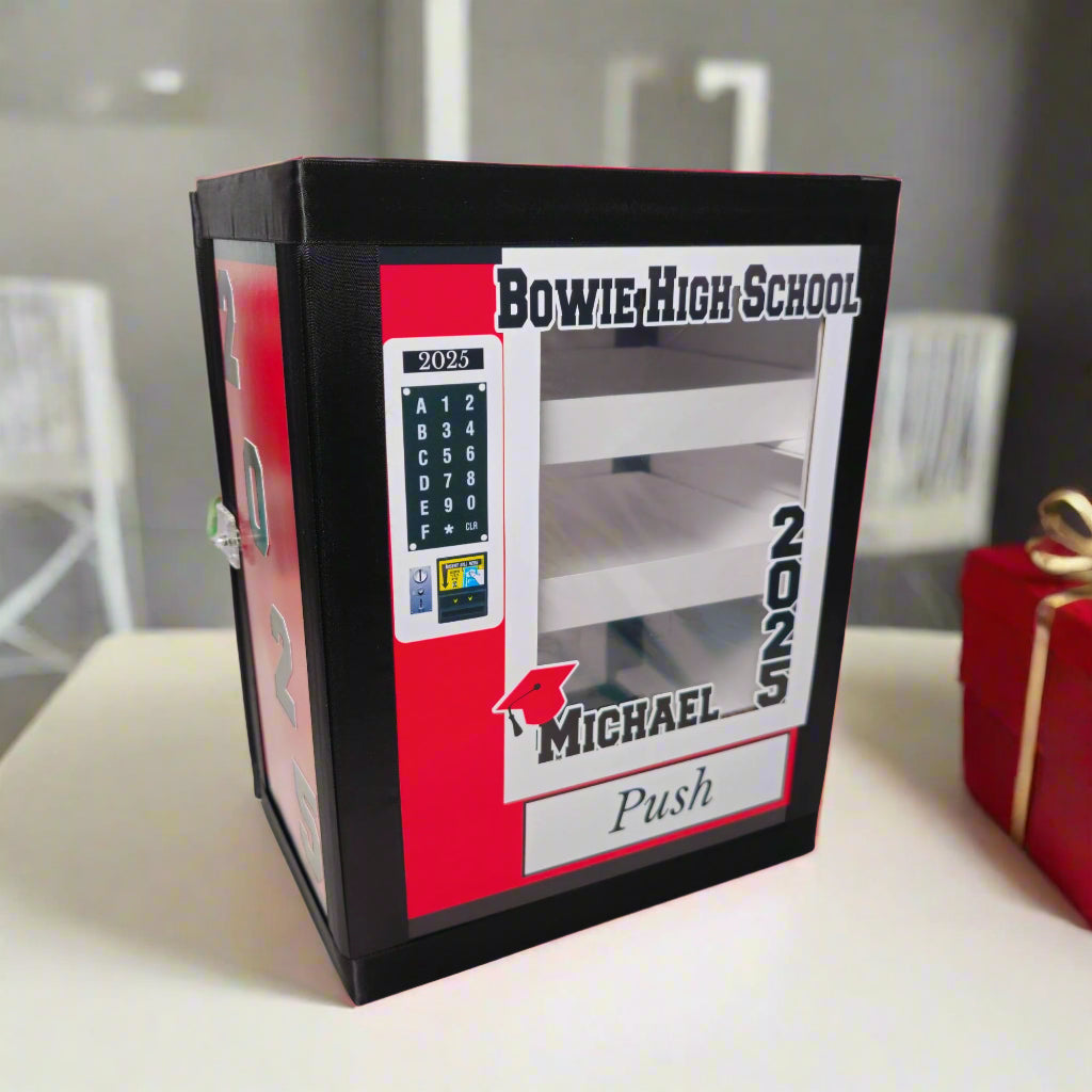 Graduation Vending Machine Gift Box - Red, Black | Nepheryn Party
