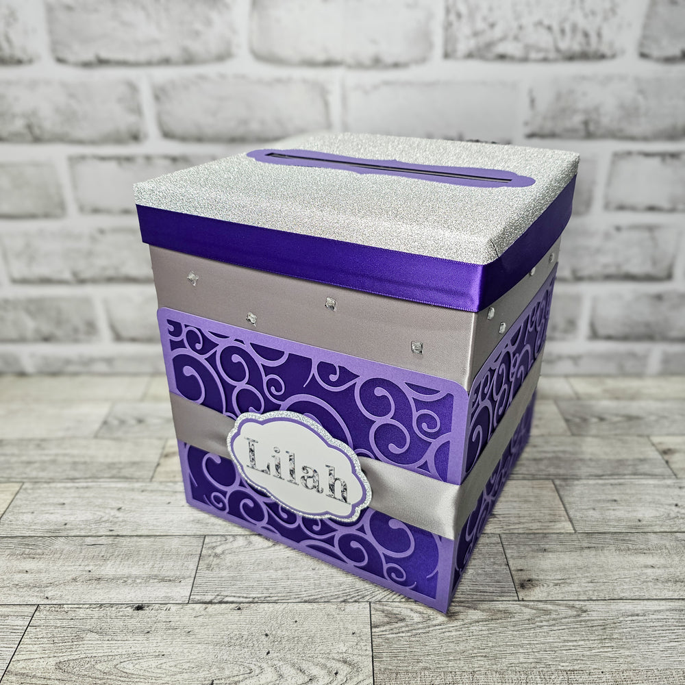 Purple & Silver Birthday Card Box| Nepheryn Party