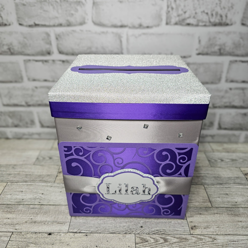 Purple & Silver Birthday Card Box| Nepheryn Party