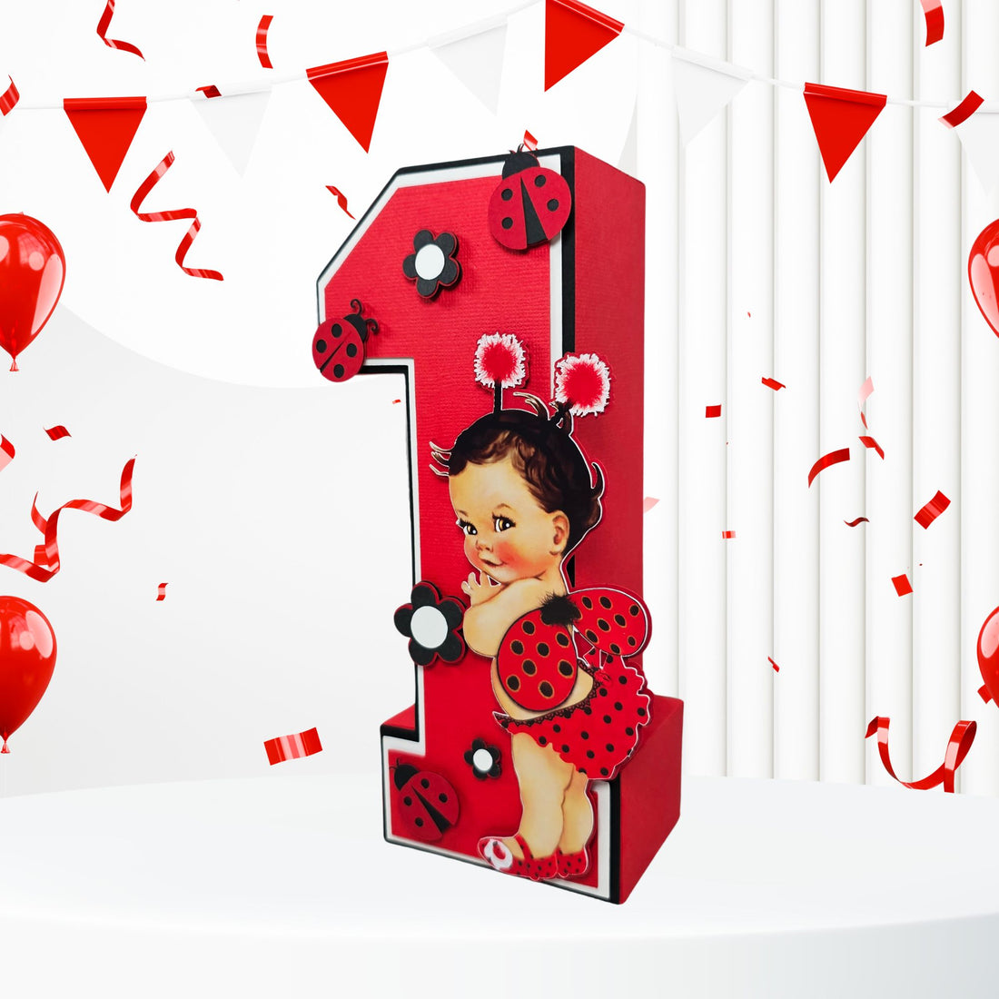 3D Birthday Number Block - Ladybug| Nepheryn Party
