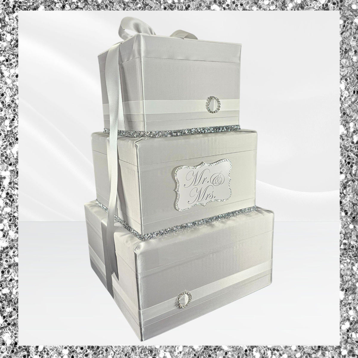 Silver and White Wedding Card Box| Nepheryn Party