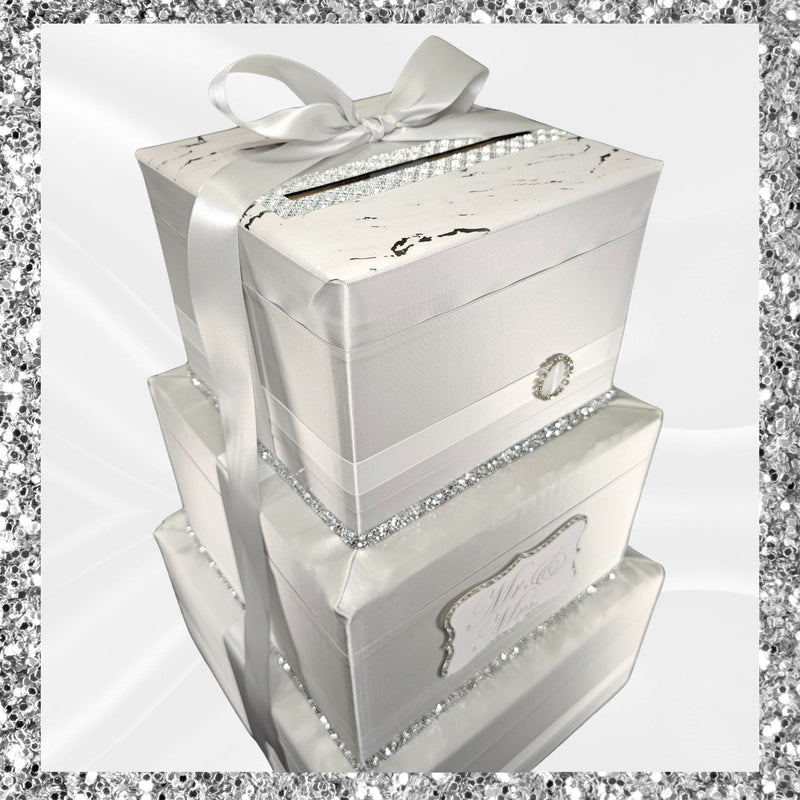 Silver and White Wedding Card Box| Nepheryn Party
