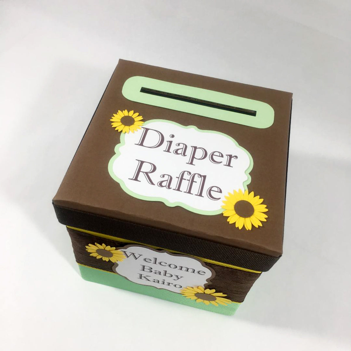 Sunflower Diaper Raffle Ticket Box| Nepheryn Party