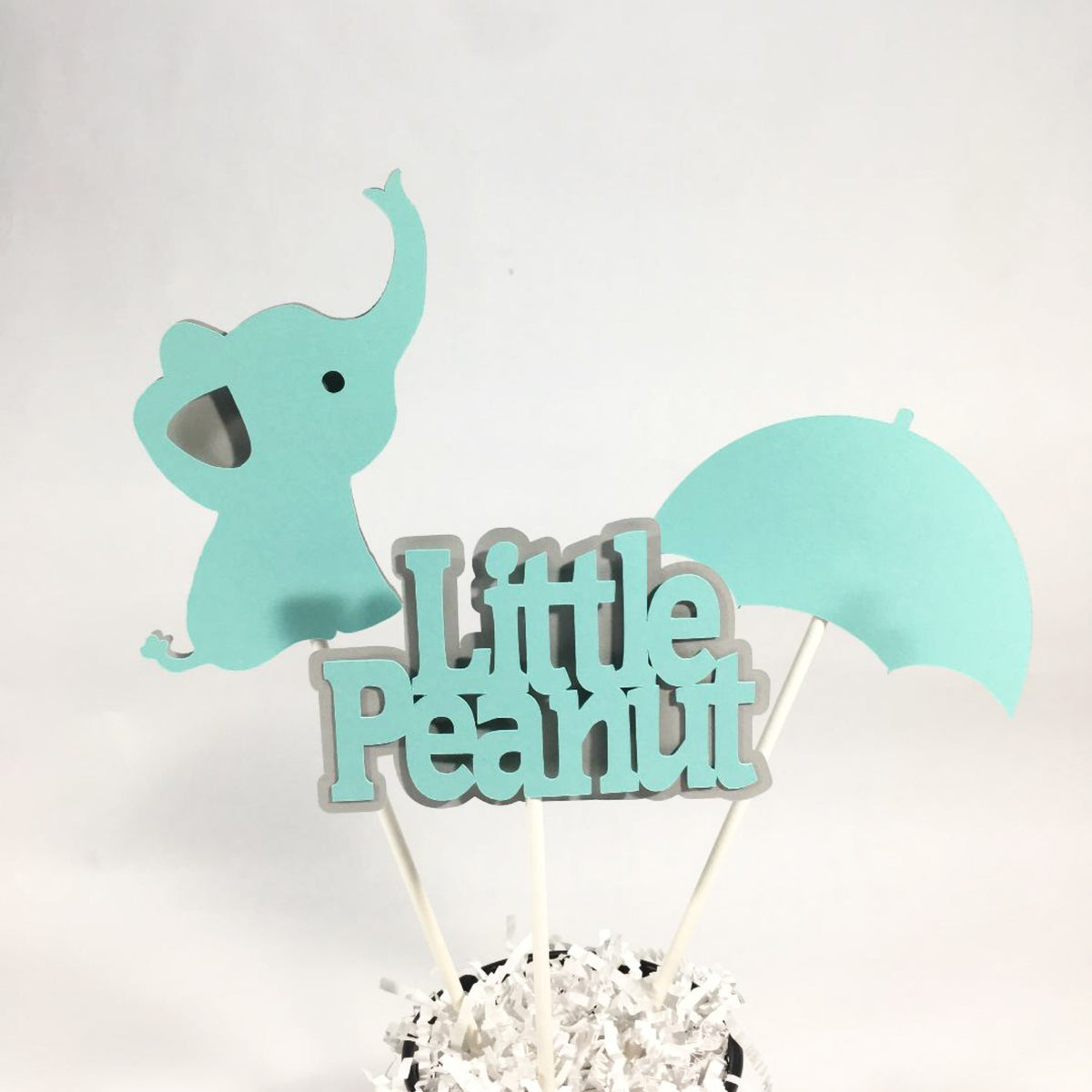 Little Peanut Centerpiece Sticks - Robin's Egg, Gray | Nepheryn Party